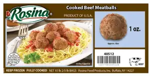 Frozen Rosina - Traditional Italian Beef Meatballs - 1 Oz/10Lbs - Total ...
